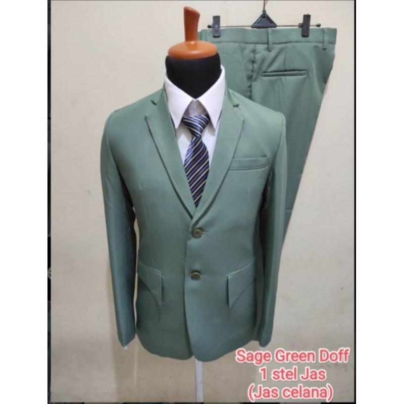 Jual 1 stel Jas sage green Wedding Jas Pria Stelan sage green Jas nikah ...