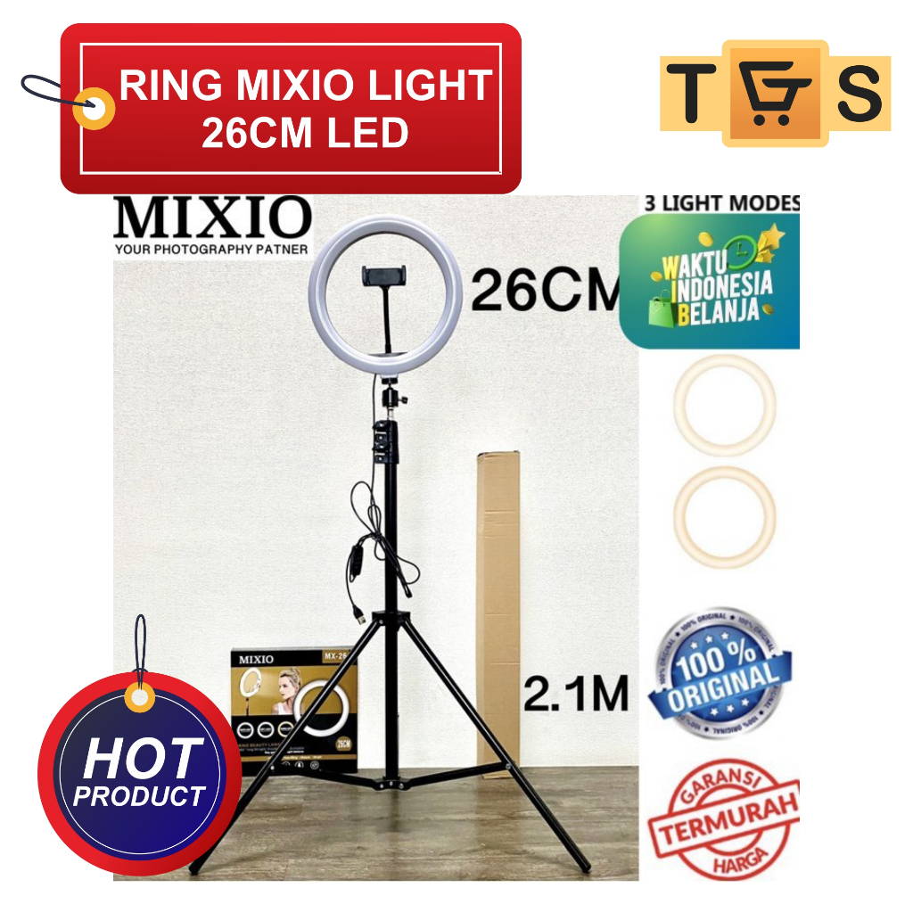 Jual [1000gr] T360 | TRIPOD MIXIO Ring Light 26CM 2.1M / Alat bantu ...