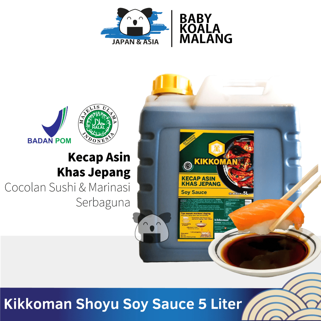 Jual KIKKOMAN Shoyu Kecap Asin Jepang 5 Liter Halal; | Shopee Indonesia