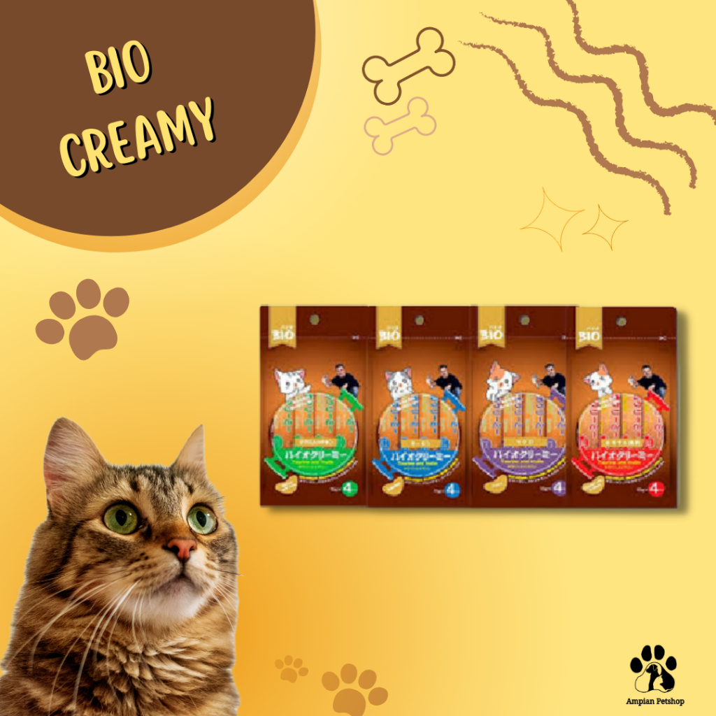 Jual BIO CREAMY CAT TREATS SNACK KUCING BASAH 15 GR ISI 4 PCS | Shopee ...
