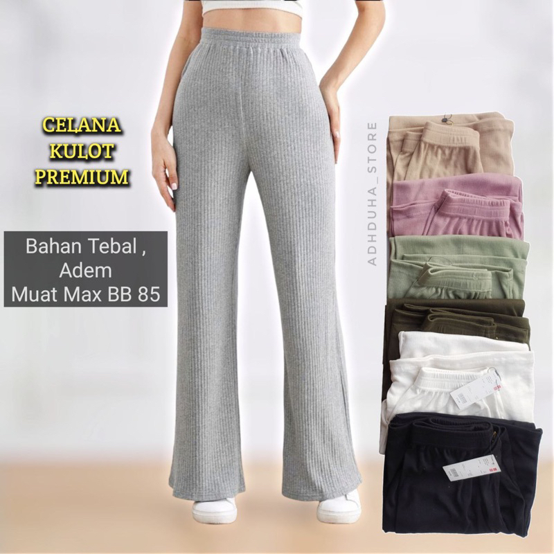 Jual CELANA KULOT PREMIUM JUMBO BIGSIZE RIB KNIT TEBAL | Shopee Indonesia