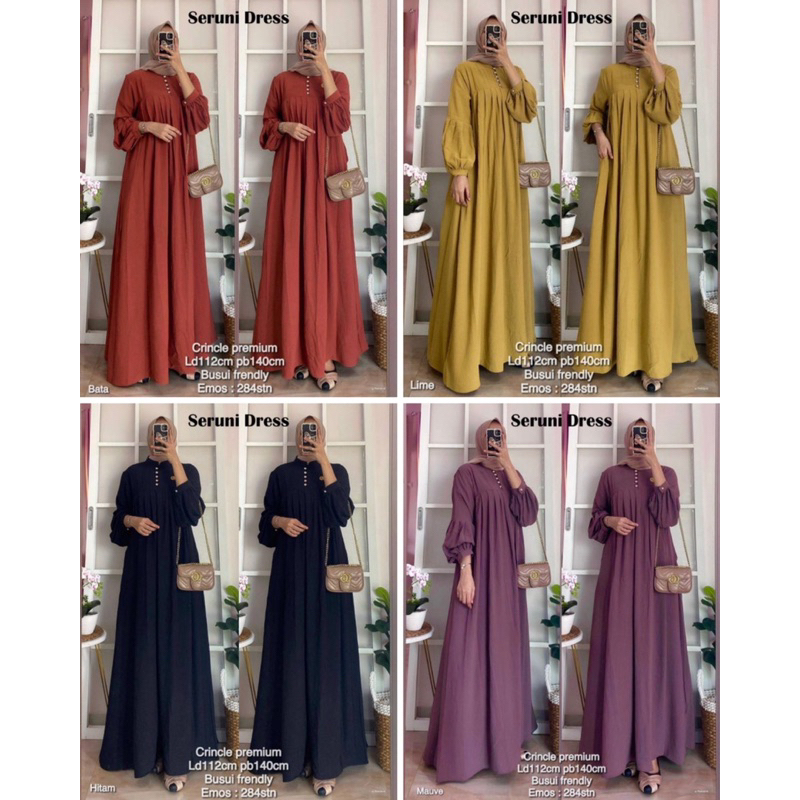 Jual SERUNI DRESS CRINKLE / GAMIS CRINKLE | Shopee Indonesia