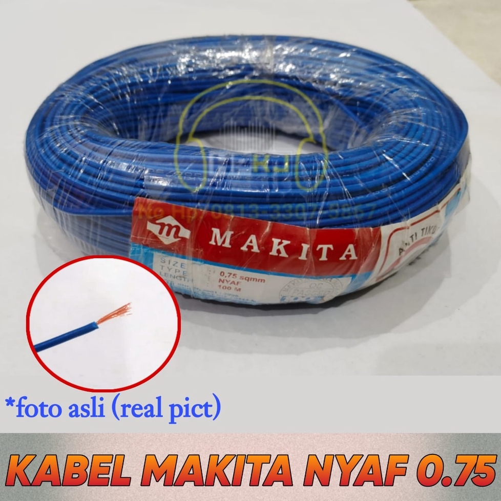 Jual KABEL MAKITA NYAF 0.75MM KABEL SERABUT NYAF MAKITA 0.75 MM | Shopee Indonesia