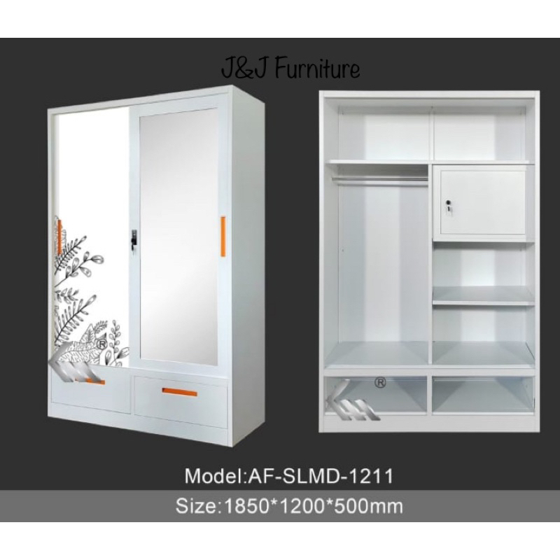 Jual Lemari besi 2 pintu sliding laci | Shopee Indonesia