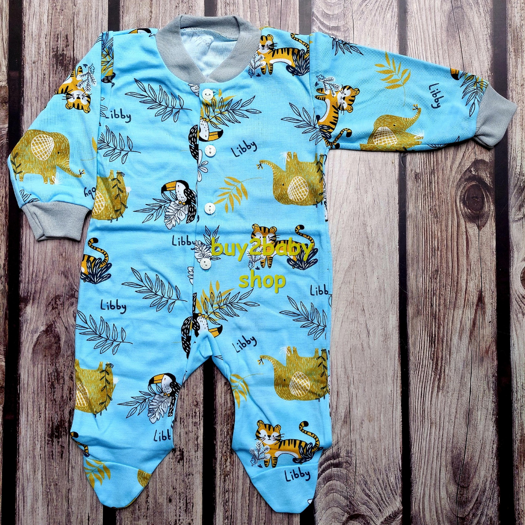 Jual Libby Baby terbaru jumper baju kodok bayi model kaki tertutup 0-3 ...