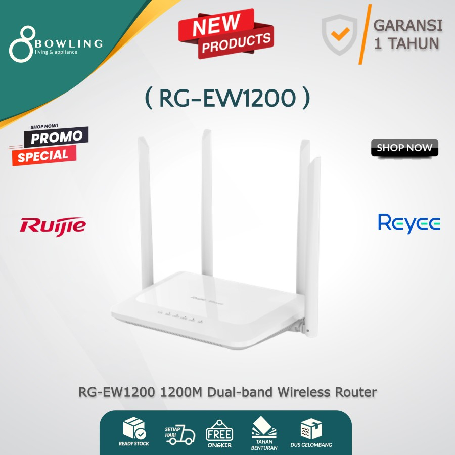 Jual RUIJIE REYEE RG-EW1200 1200M Dual Band Wireless Router AC MU-MIMO ...