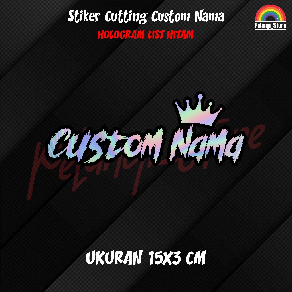 Jual STIKER NAMA HOLOGRAM DAN WARNA TULISAN BEBAS CUTTING STICKER NAMA ...