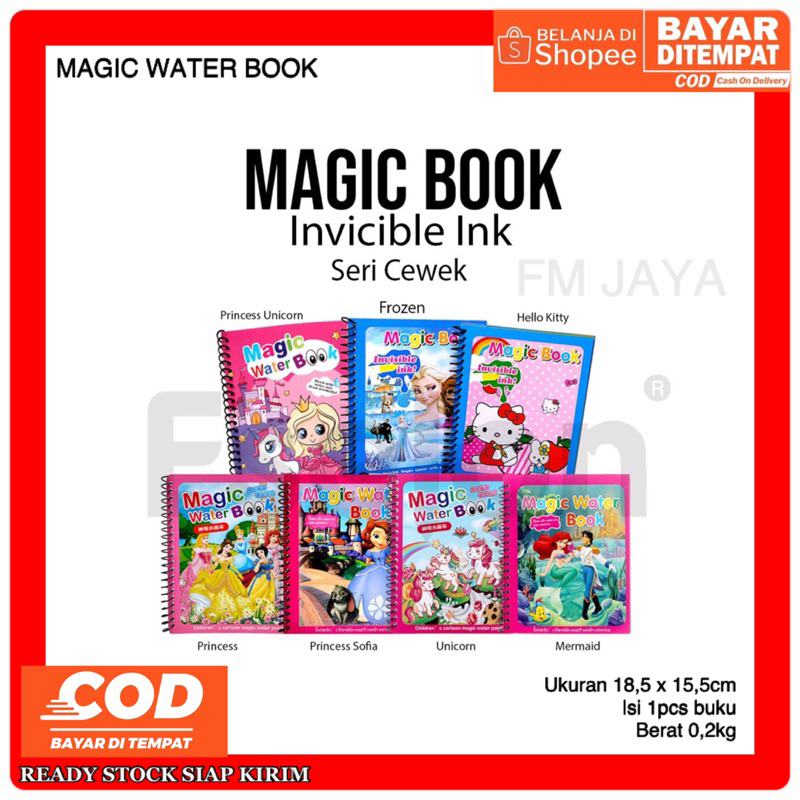Jual MAGIC WATER BOOK || MAGIC BOOK INVISIBLE INK || BUKU MAGIC WATER ...