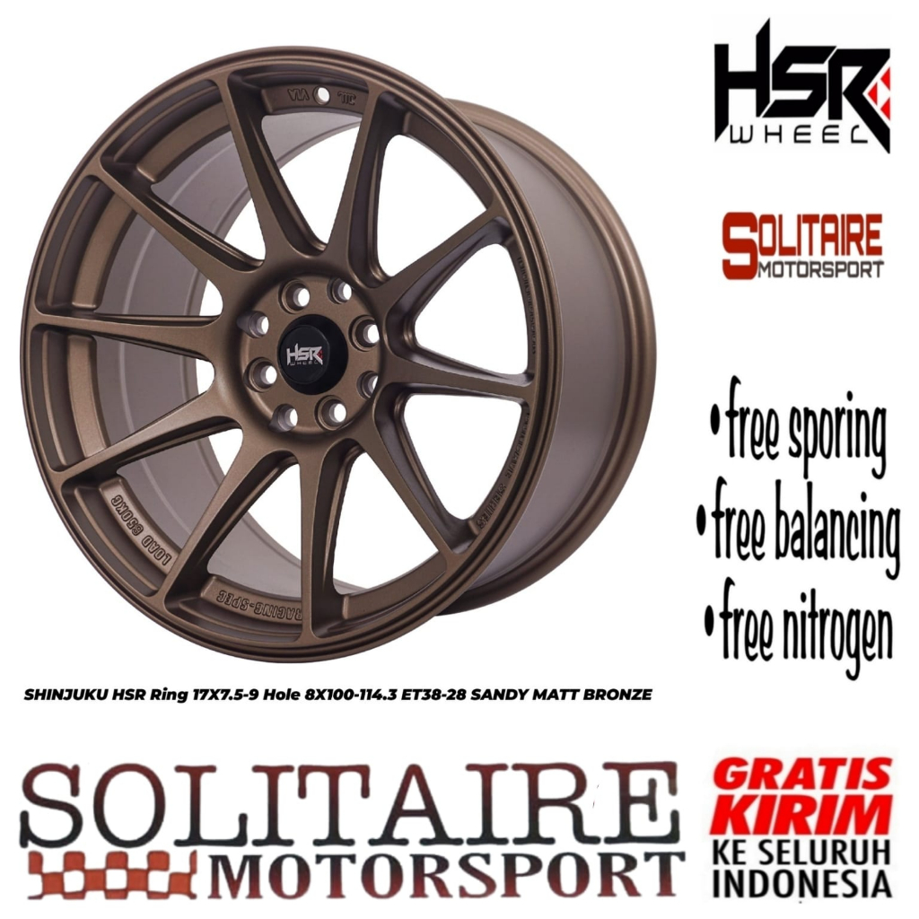 Jual VELG CELONG HSR SHINJUKU R17X7,5/9 8X100/114,3 ET38/28 SMBRZ COCOK BUAT JAZZ YARIS CITY ...
