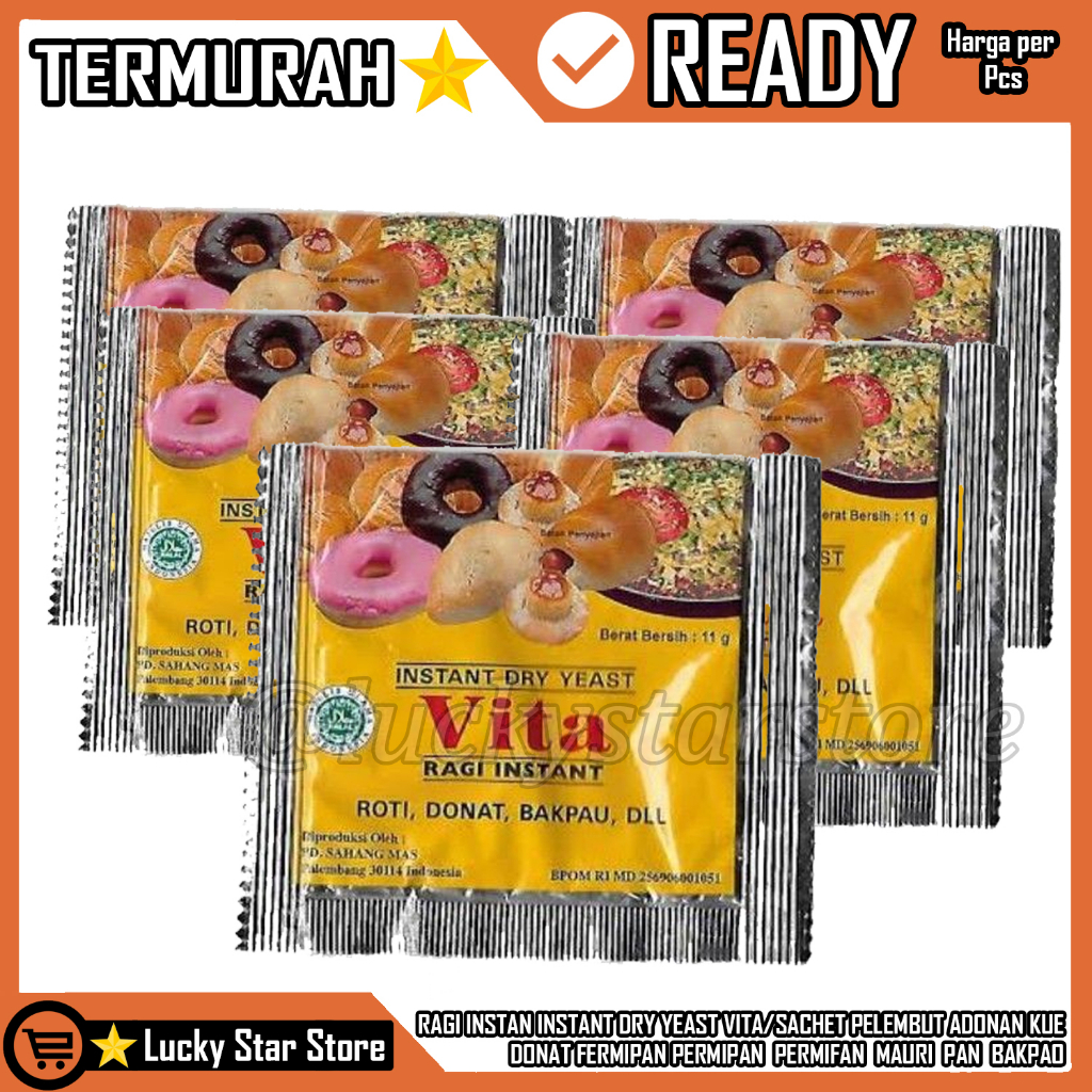 Jual Vita Instant Fita Pita Fermipan Permipan Ragi Sachet Bungkus ...