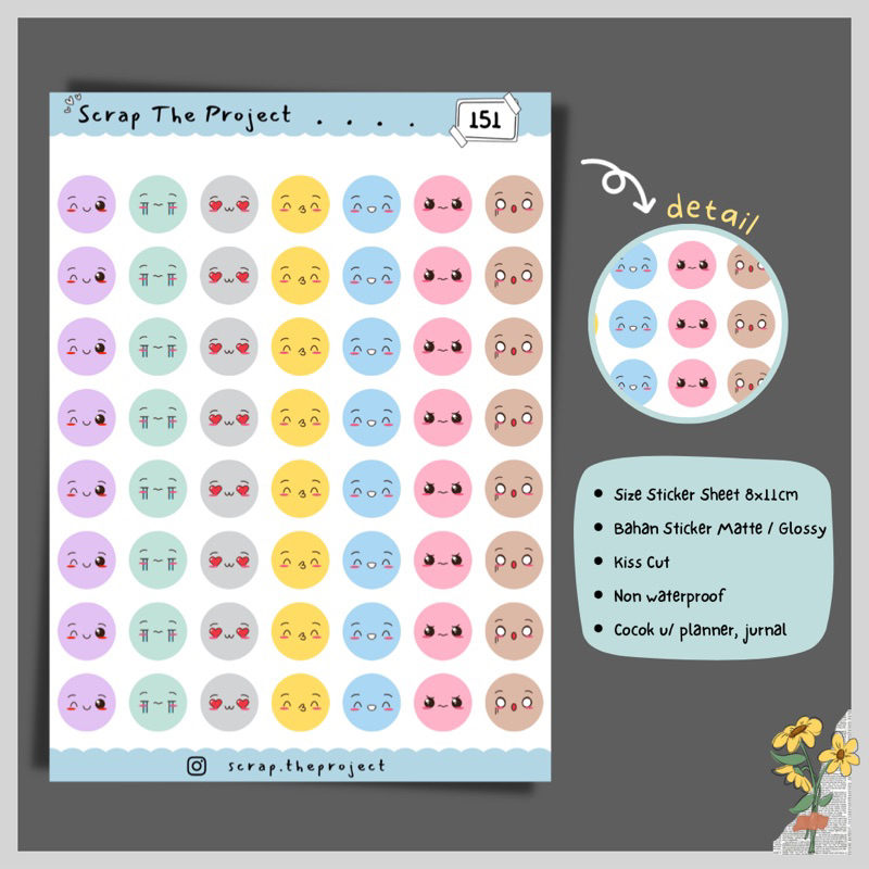 Jual STICKER PLANNER JOURNAL / STICKER EMOJI EMOTICON / STP - 151 ...