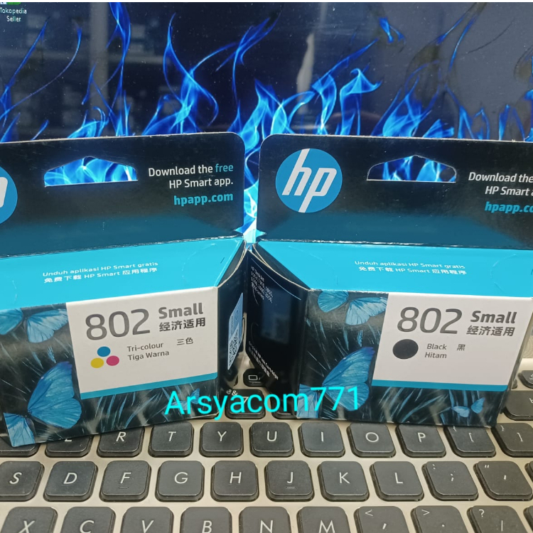 Jual Tinta Hp 802 small Black Dan TriColour Original | Shopee Indonesia