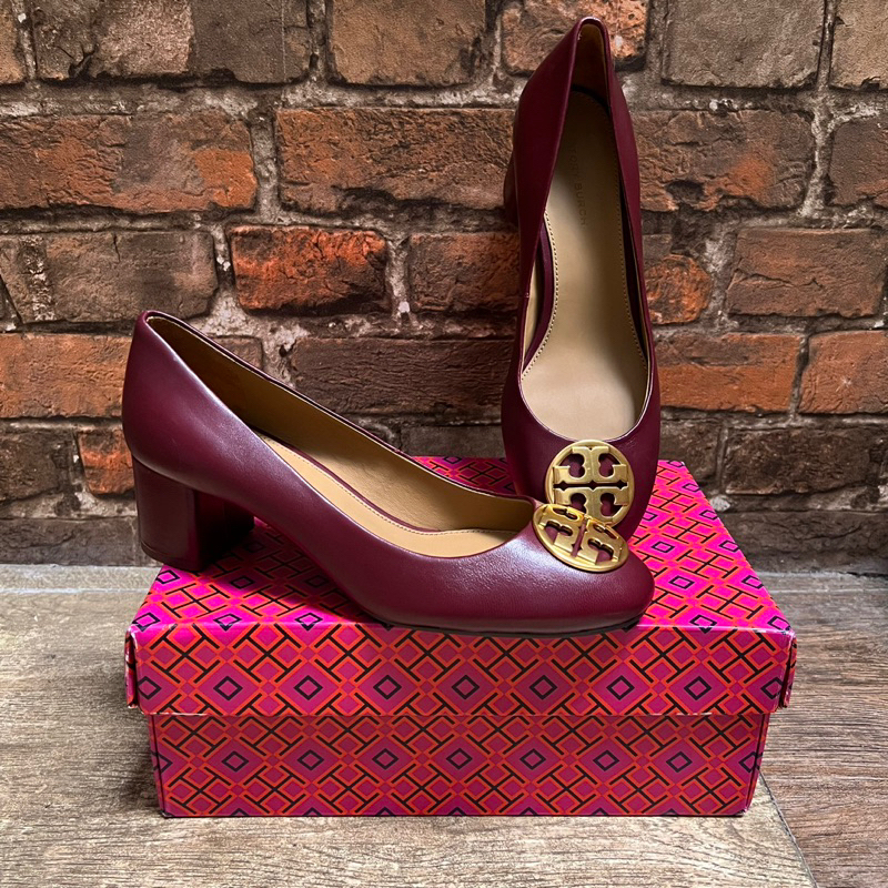 Jual Tory Burch Chelsea 50MM Pump Nappa Claret (New in Box) | Shopee ...