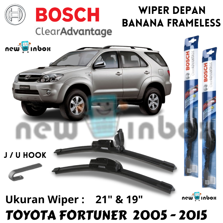 Jual Wiper Depan Mobil TOYOTA FORTUNER LAMA 2005-2015 Sepasang Frameless BOSCH CLEAR ADVANTAGE ...