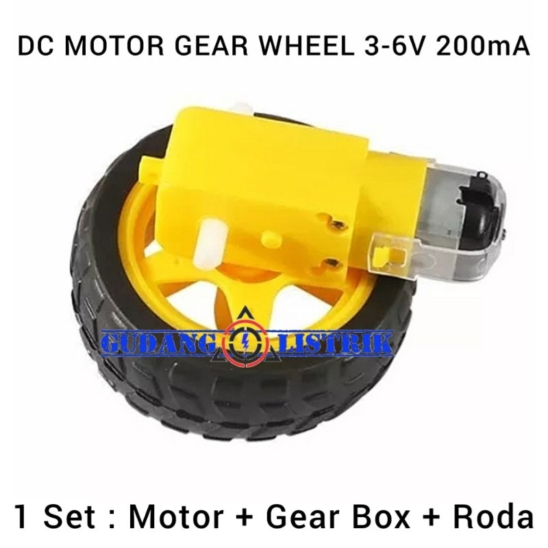 Jual Motor DC + Gear Box + Roda 1 Set Untuk Proyek Arduino dan Robotik ...