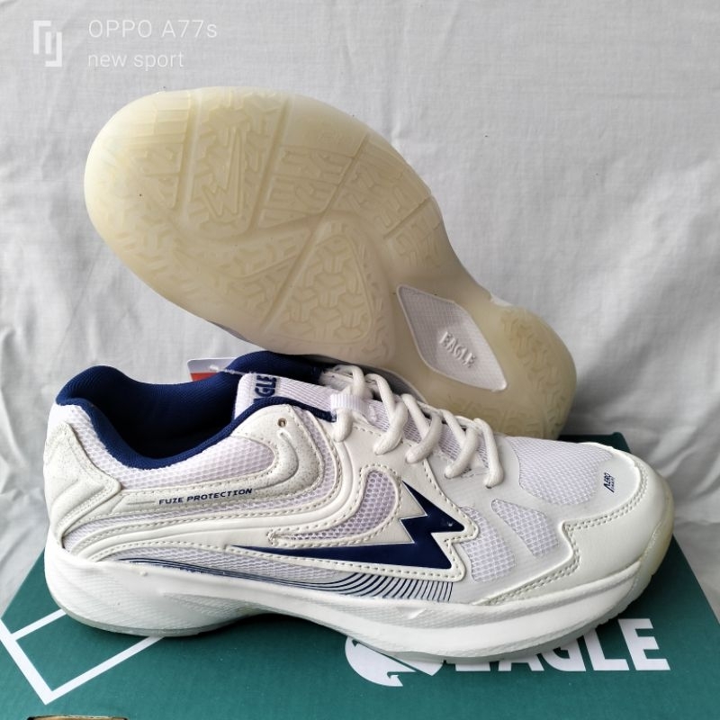Jual sepatu bulutangkis Eagle cygnus putih/biru | Shopee Indonesia