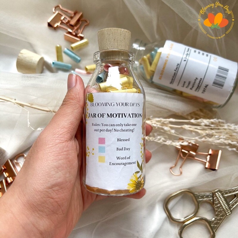 Jual Jar of Mood Jar of notes Happiness Wish Jar Messages In a Bottle ...