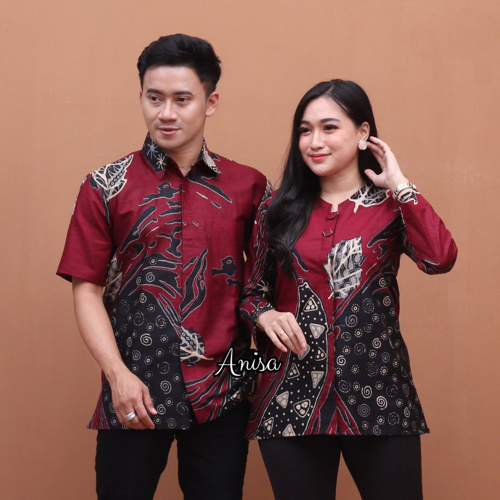 Jual Batik Couple Modern Atasan Blouse Batik Kerja Kantor Wanita ...