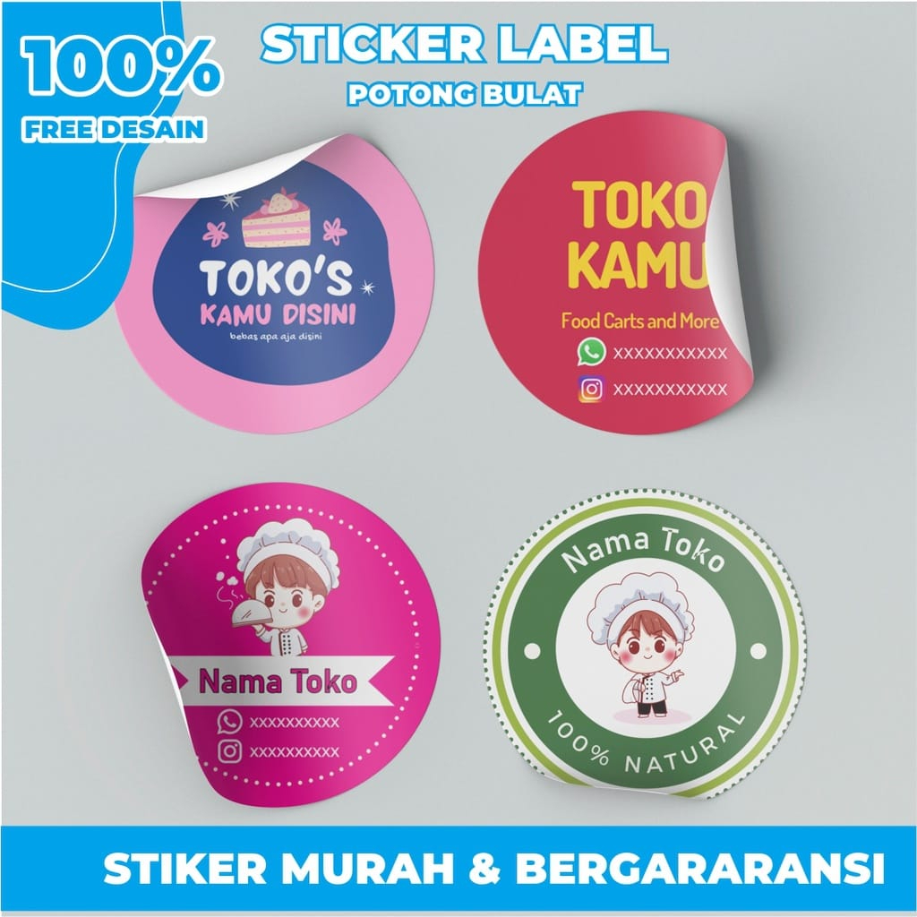 Jual Cutting Sticker Custom / Sticker makanan/Sticker Bulat/Sticker ...