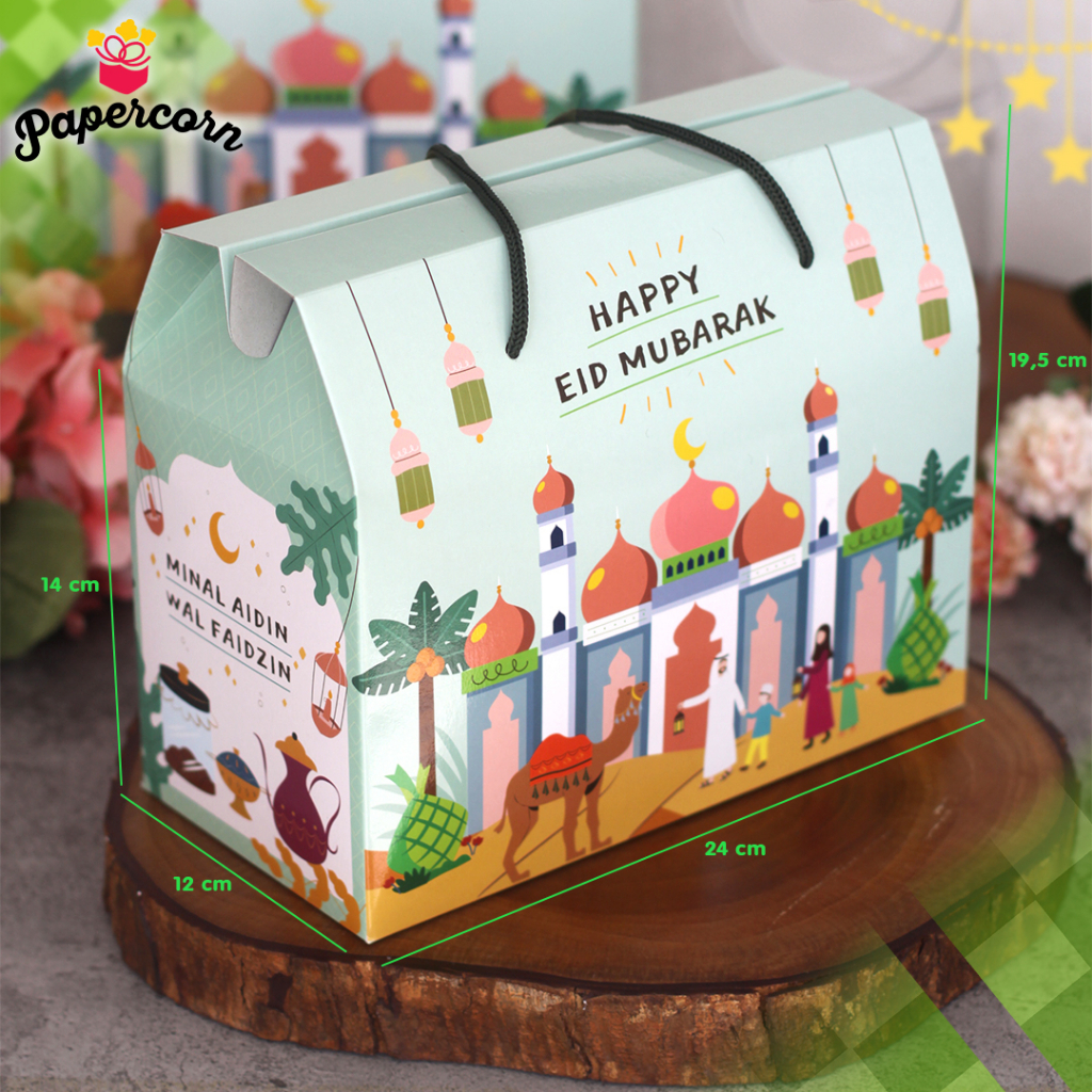 Jual 10 Pcs Gable Box Idul Fitri - Box Lebaran - Eid Prayer uk 24x12x14 ...