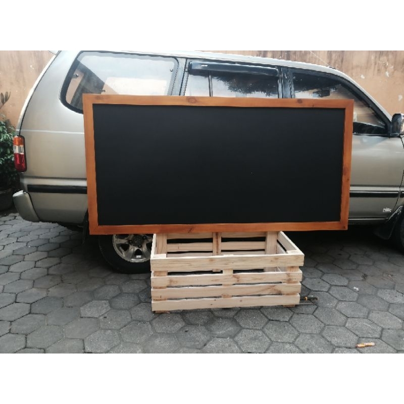 Jual Papan Menu Dinding Papan Tulis Kapur 200x100 cm Kayu Jati Belanda ...