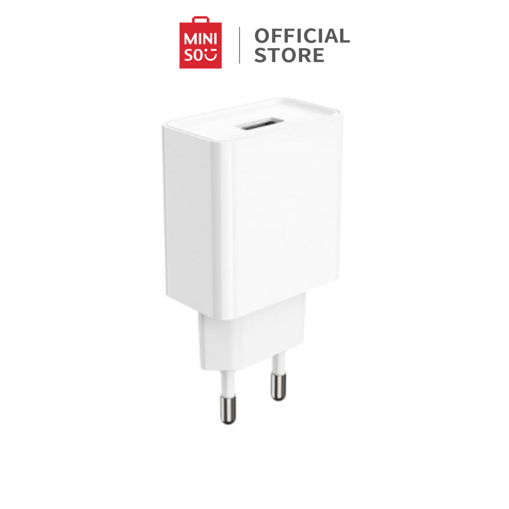 Jual MINISO Charger USB 10.5W Dual Port Type C Pengisi Daya Putih ...