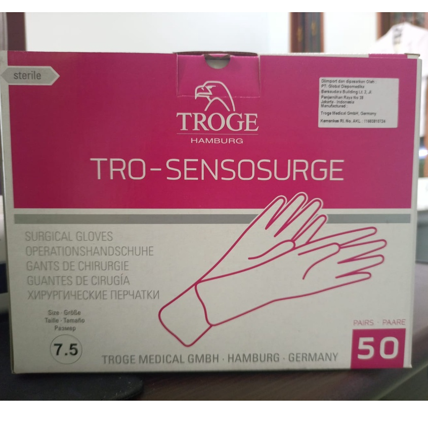 Jual Sarung Tangan Steril No.7,5 Sarung Tangan Steril Troge Glove ...