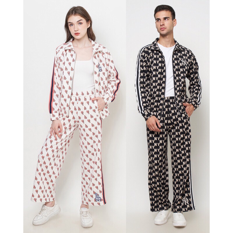 Jual MLB SET - Monogram Logo Jacket & Straight Pant | Shopee Indonesia