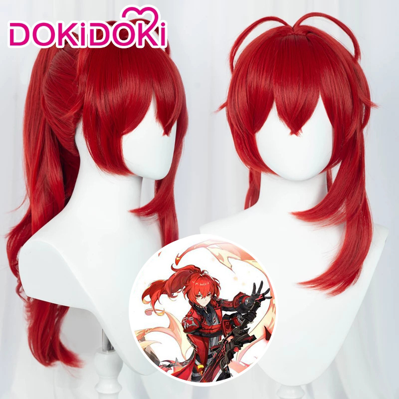 Jual DOKI DOKI - Diluc Ponytail Wig - Genshin Impact Diluc Cosplay Wig ...