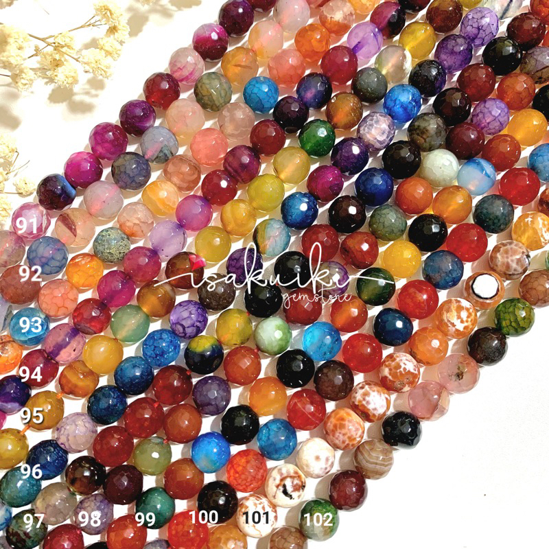 Jual Batu Agate Cutting 10mm / Batu Alam / Gemstone / Bahan Craft ...