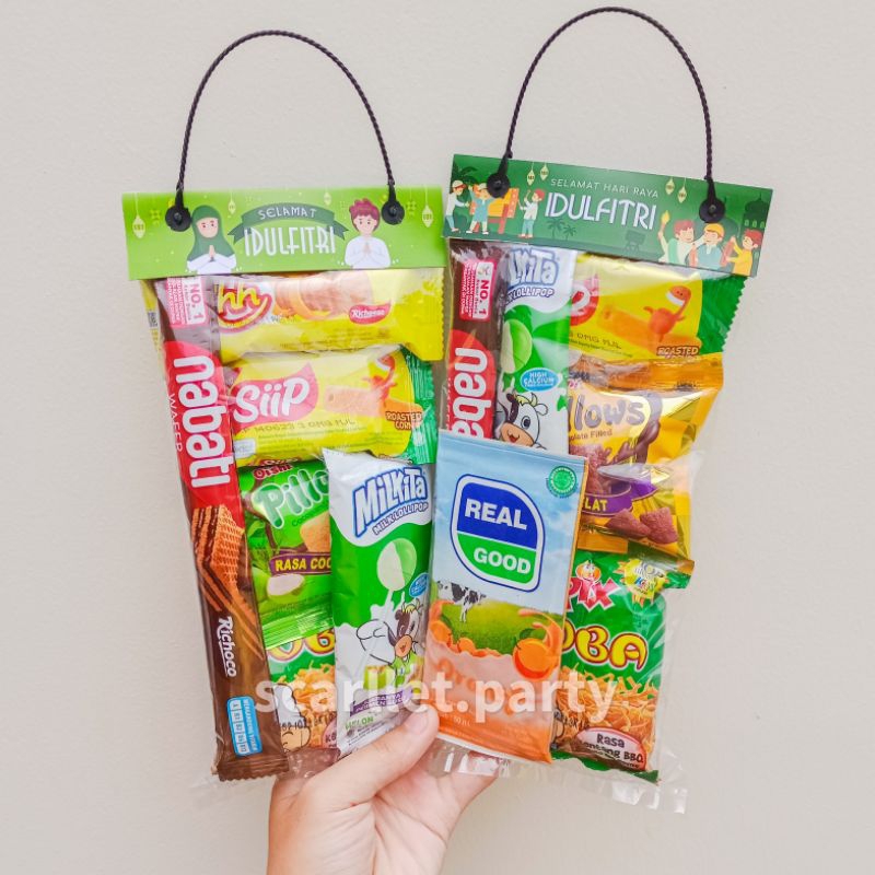 Jual GOODIE BAG BINGKISAN LEBARAN SNACK ANAK TAS MAKANAN CEMILAN SUSU ...