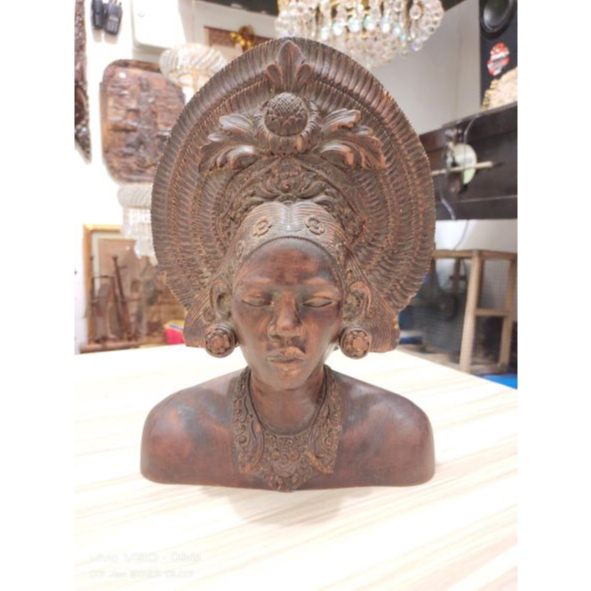 Jual Patung Kepala Wanita Bali Kuno Jadul Antik | Shopee Indonesia