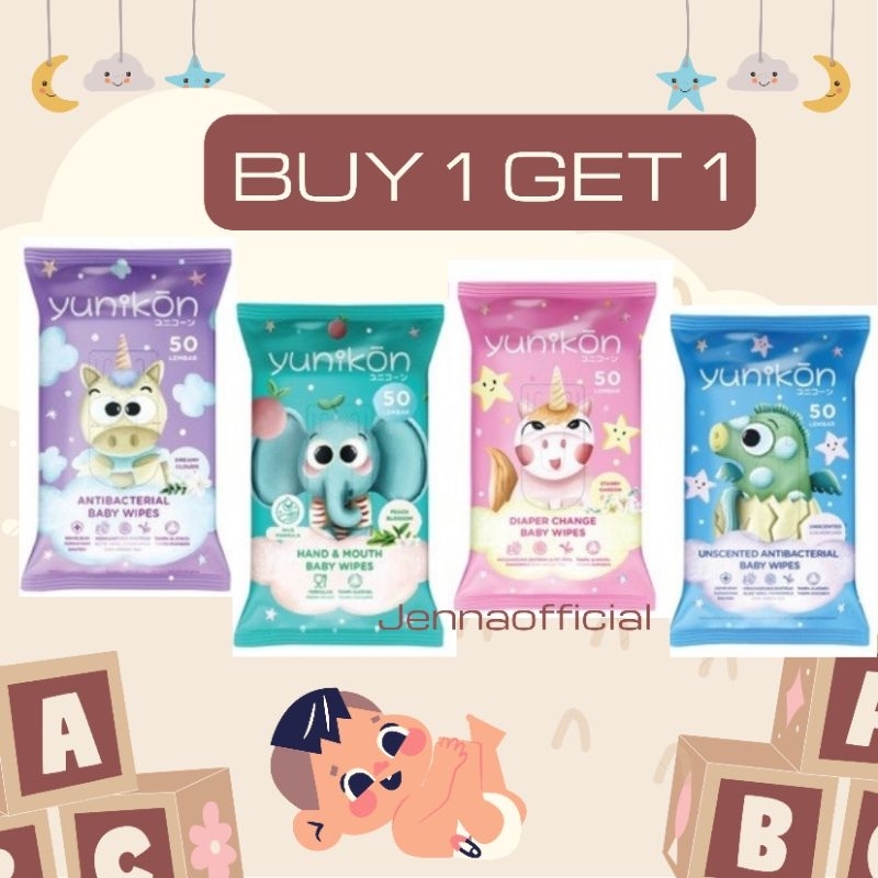 Jual TISU BASAH YUNIKON 50 LEMBAR BUY 1 GET 1 | Shopee Indonesia