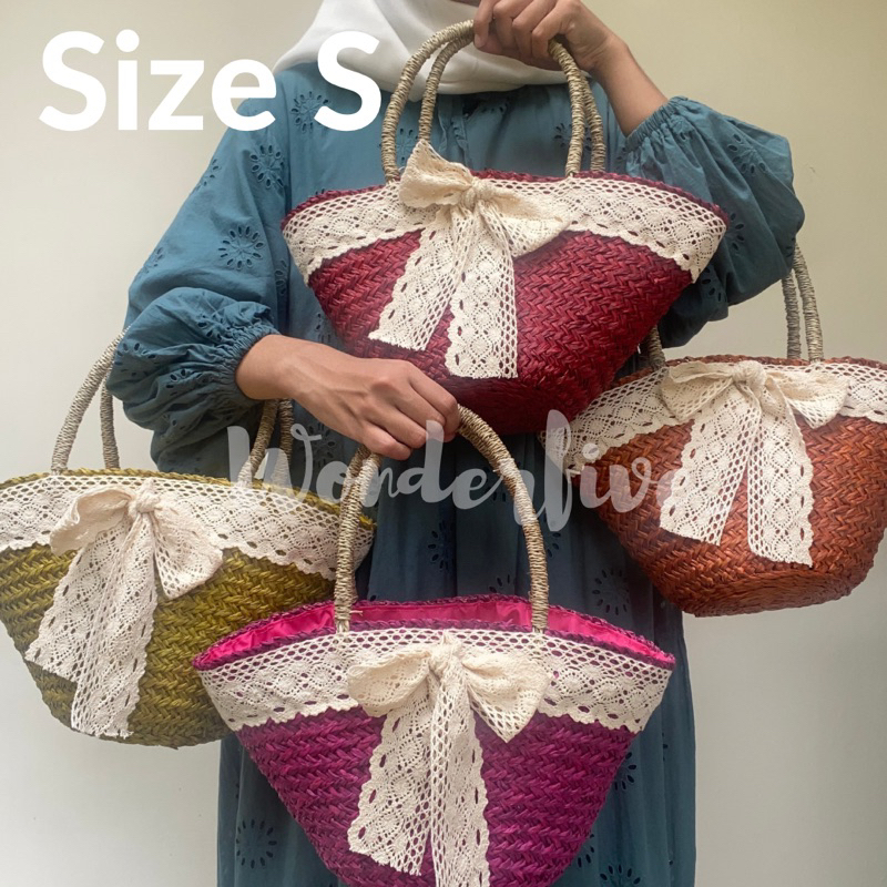 Jual Tas Anyaman Kerajinan Mendong Pandan Rara Gintir Model Bakul Warna ...
