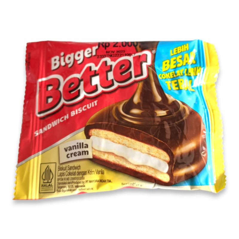 Jual Better Sandwich Biscuit Vanilla Cream (Sachet) | Shopee Indonesia