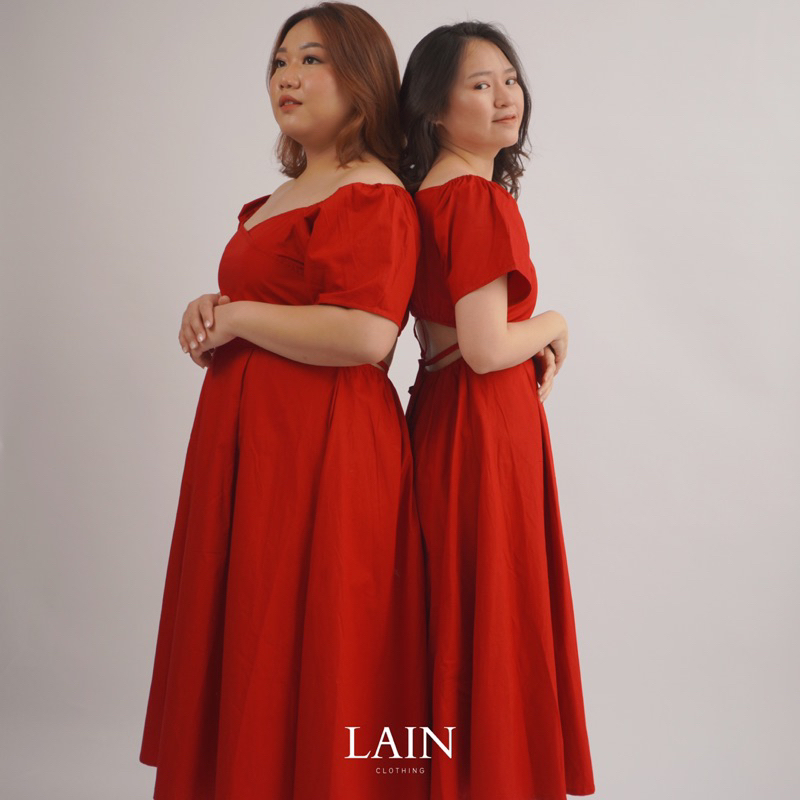 Jual LAIN Clothing | Fei Dress in Red | Dress Off Shoulder Terusan ...
