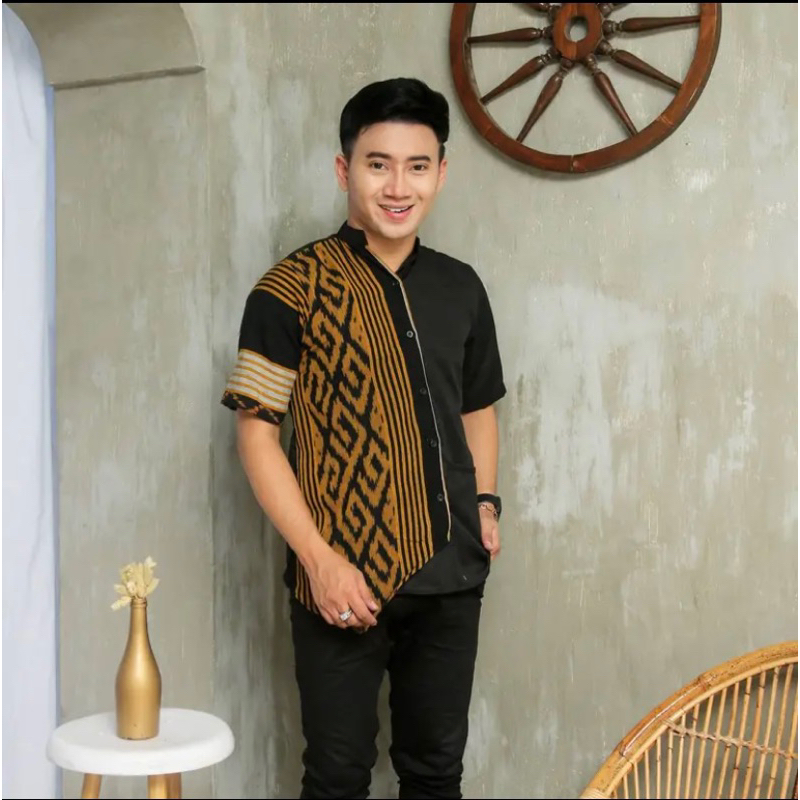 Jual kemeja pria tenun etnik - baju muslim - baju tenun blangket troso ...