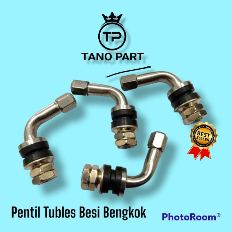Jual Pentil Besi Ban Tubles Bengkok Chrome Motor Mobil | Shopee Indonesia