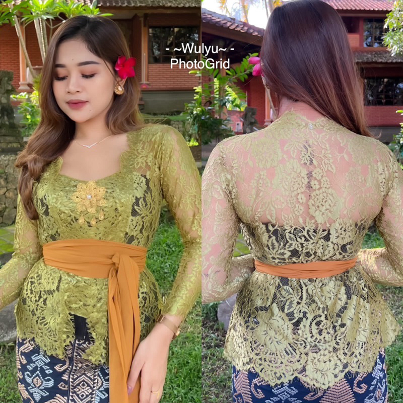 Jual Kebaya jadi sabrina bahan italy metalic glossy model tangan ...