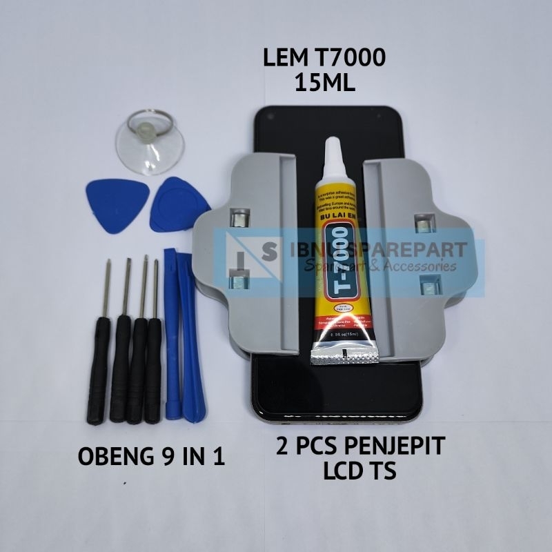 Jual PAKET LENGKAP OBENG SET 9 in 1 + LEM B7000/T7000 15ML + PENJEPIT LCD TOUCHSCREEN | Shopee ...