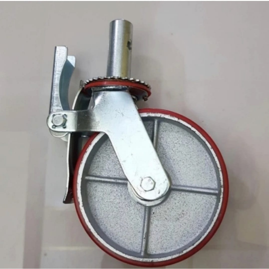 Jual Roda Scaffolding / Steger PU Merah Besi Cor Heavy Duty 6" inch ...