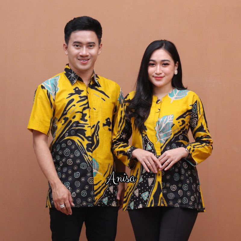 Jual Maura Couple - Sania Ruffle Batik Couple Ori Ndoro Jowi Garansi Termurah Shopee Blous batik ...