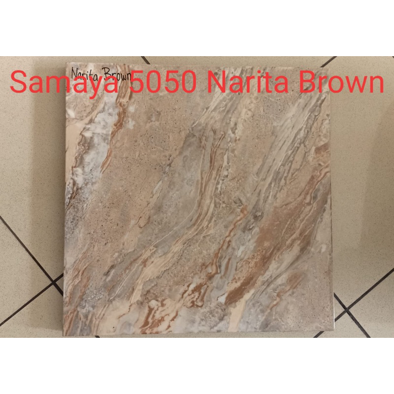Jual KERAMIK 50x50 BARITA BROWN / SAMAYA | Shopee Indonesia