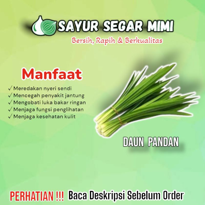 Jual Daun Pandan /ikat - SAYUR SEGAR MIMI PALEMBANG | Shopee Indonesia