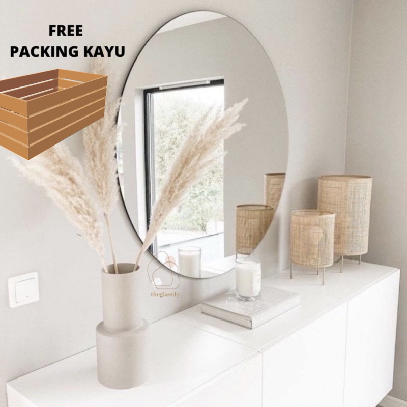 Jual Cermin dinding bulat / Kaca aesthetic mirror bulat / Round ...