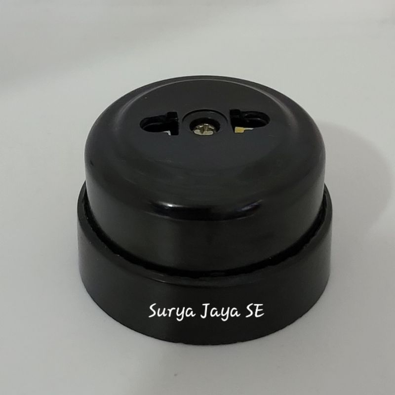Jual OB Outbow Stop Kontak Bulat Hitam | Shopee Indonesia