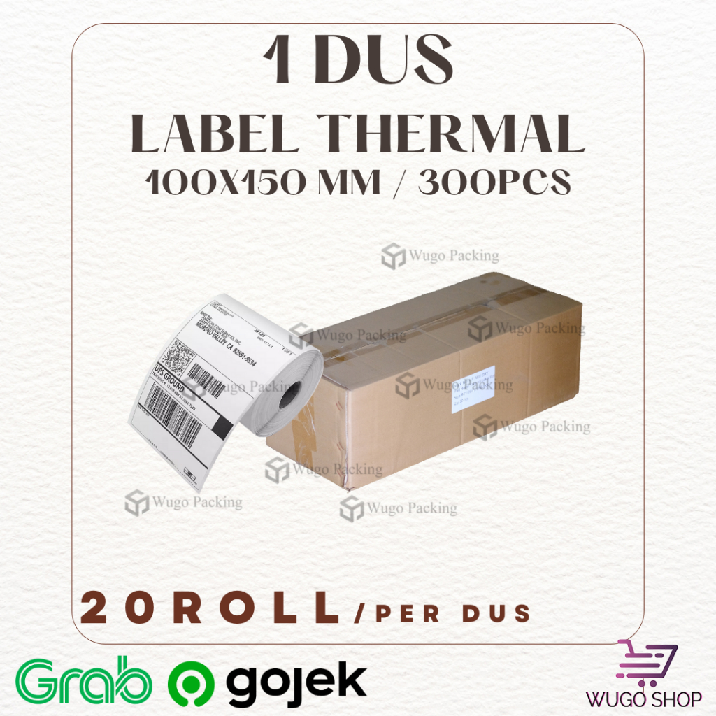 Jual LABEL THERMAL 100 X 150 mm isi 300 pcs KERTAS STICKER 1 Dus isi ...