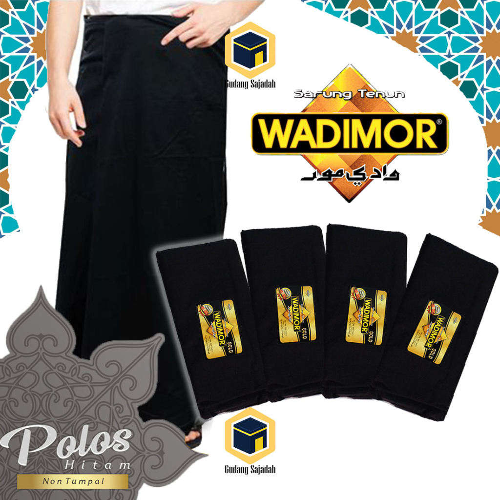 Jual Sarung WADIMOR Hitam Polos Non Tumpal (NTPL) Dewasa / Sarung Tenun ...
