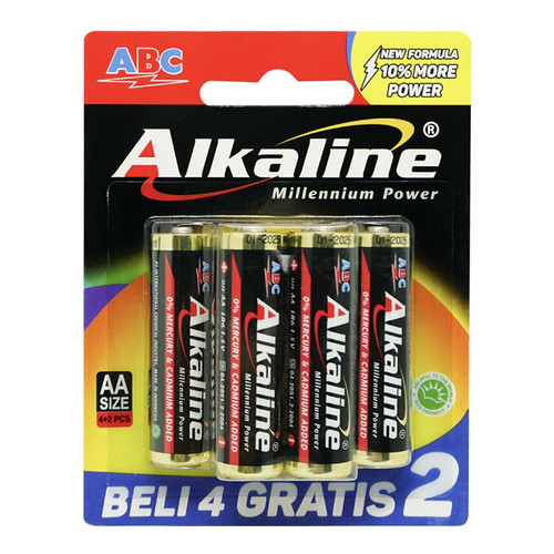 Jual BATTERY ALKALINE AA / AAA ALKALINE ABC (4+2) Baterai Batre A2 A3 Isi 6 | Shopee Indonesia