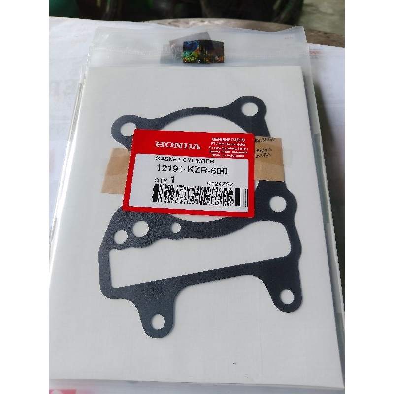 Jual Gasket Cylinder paking perpak blok bawah seker piston 12191-KZR-600 Honda Vario 125 150 Ori ...
